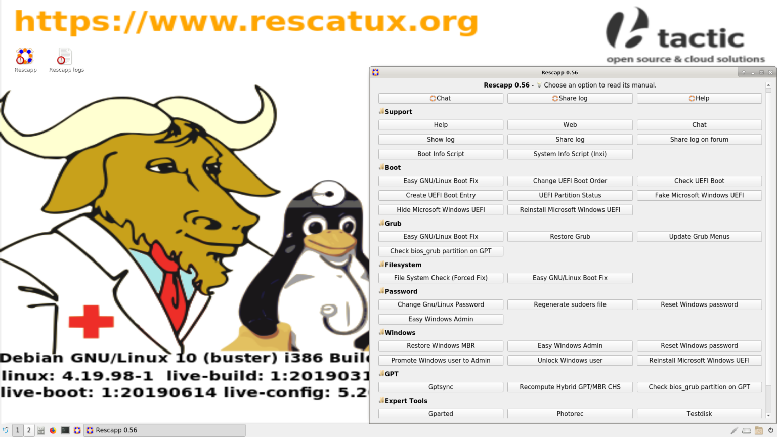 Rescatux 0.73 duyuruldu | get GNU